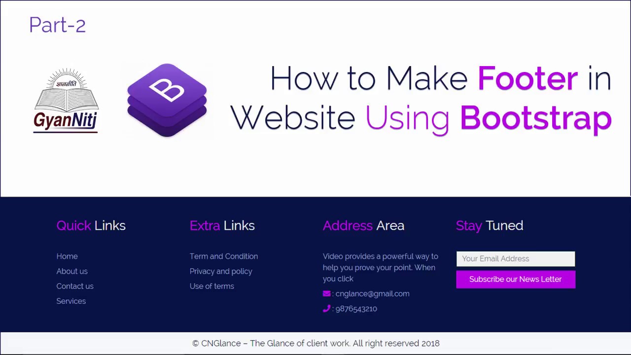 Web UI Development Tutorial Part 16 How To Make Footers Form And Copyright Section On Web UI Development Tutorial Part 16 How To Make Footers Form And Copyright Section On