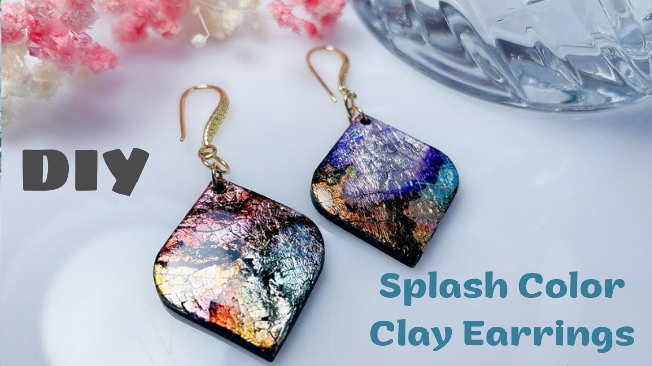 Crafting Splash Color Polymer Clay Earings | How to make polymer clay ...