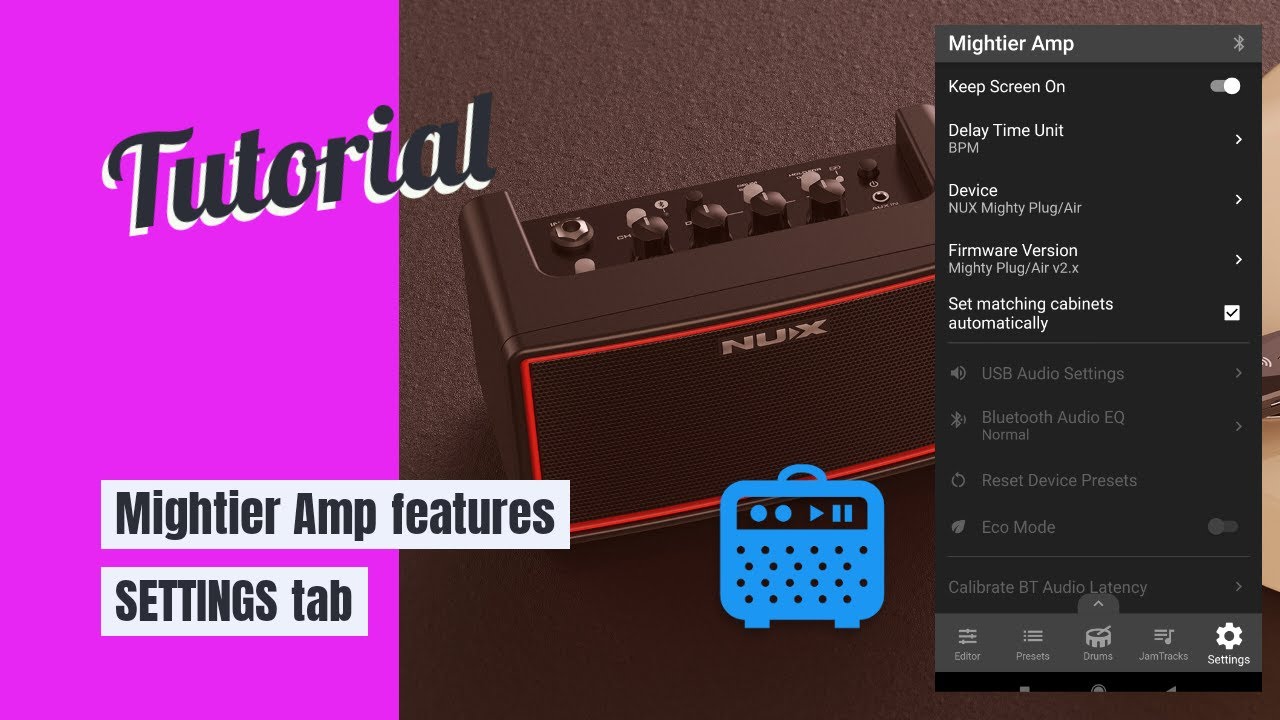 GUITAR 9: Mightier Amp features - Settings tab - YouTube