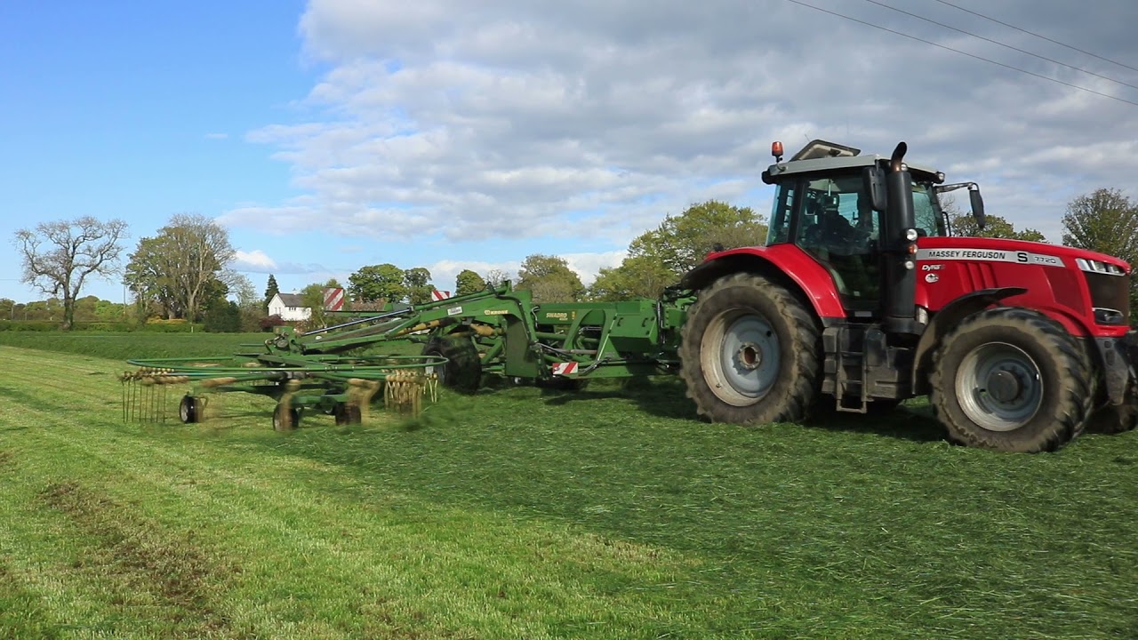 Raking Silage With Killen Bros Contracting 2021 - YouTube