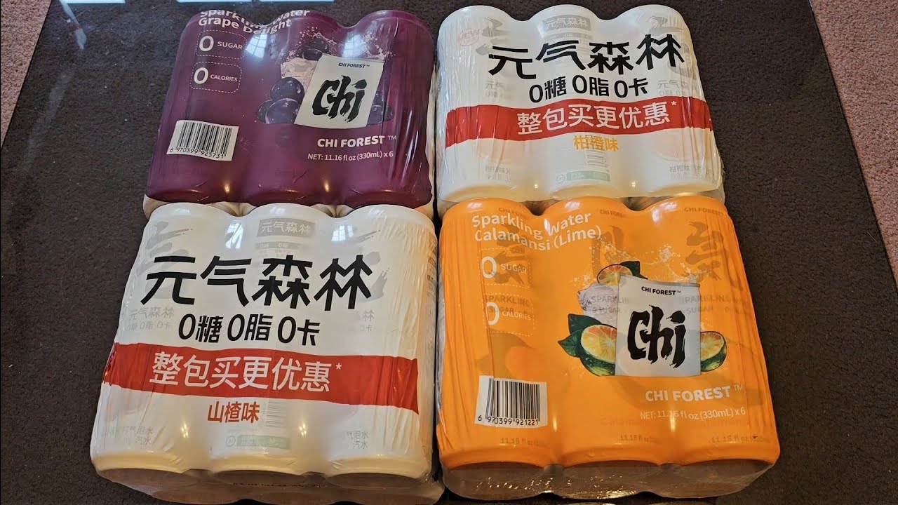 Costco Item Review Chi Forest Sparkling Water Calamansi (Lime) Grape Delight Orange Hawberry ...