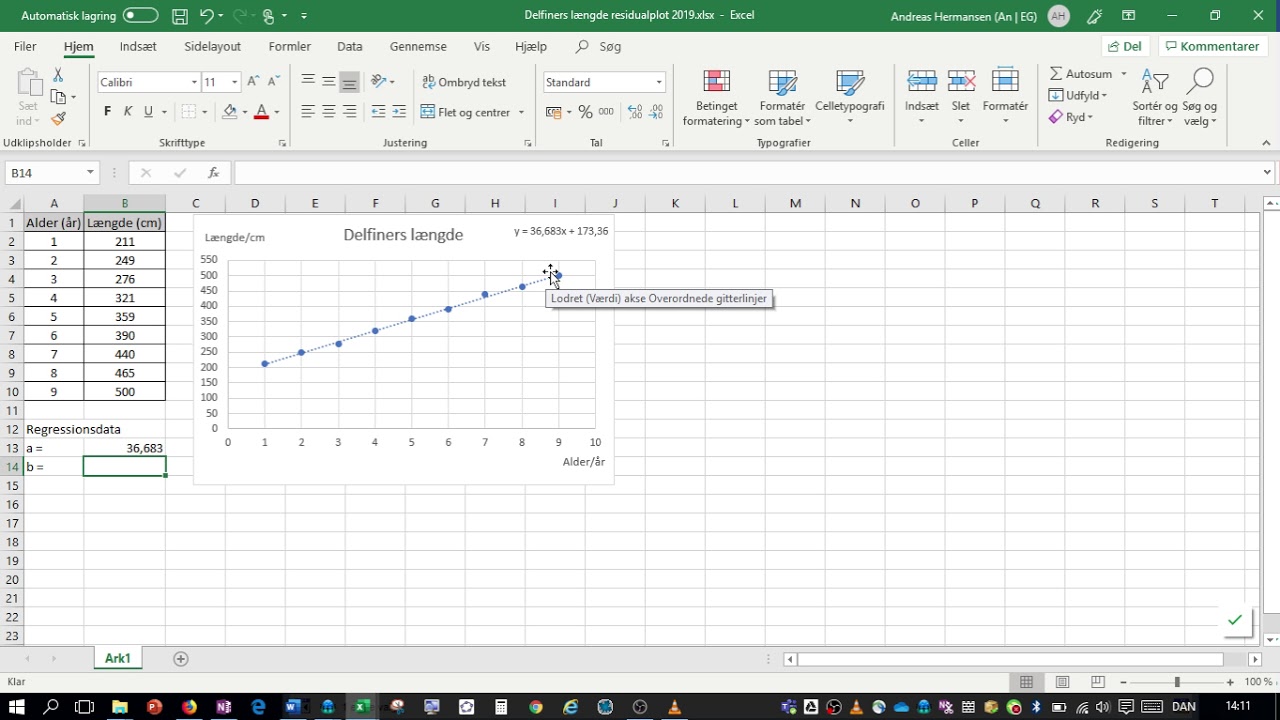 Opgave 9.5 (Windows): Indtastning af regressionsdata - YouTube