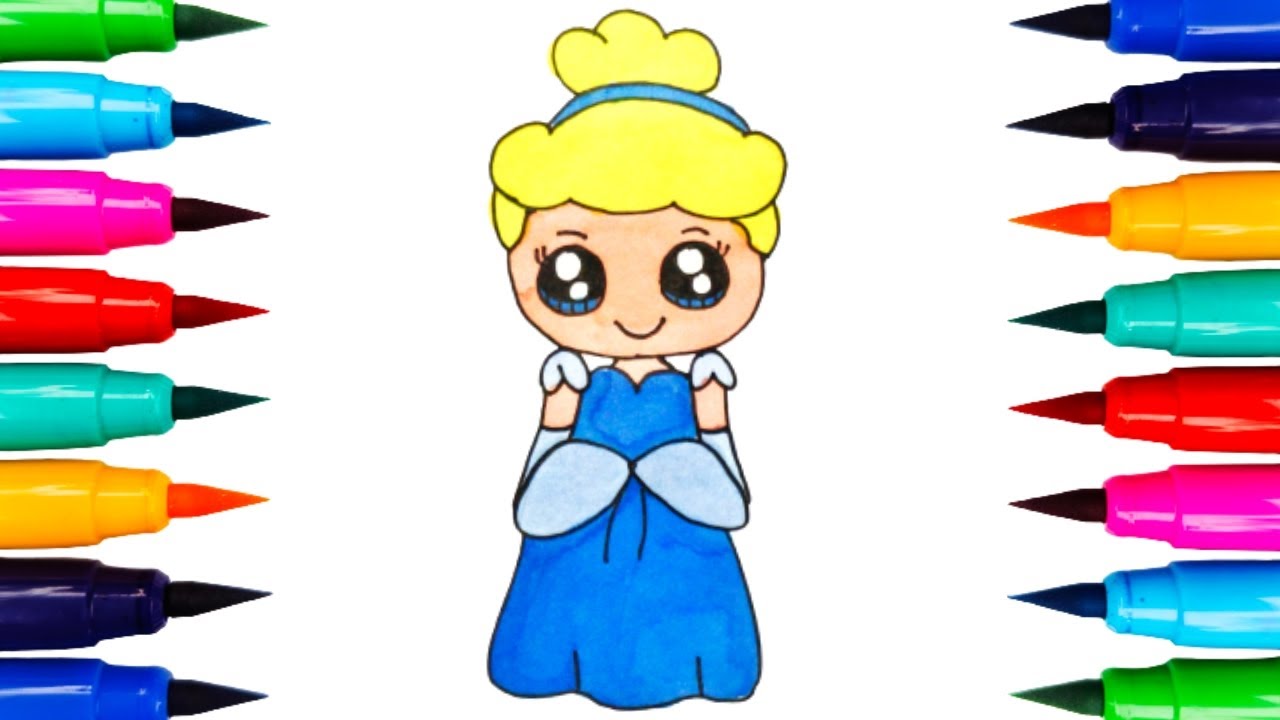 How to draw Cinderella easy | Disney Princess Cinderella drawing - YouTube