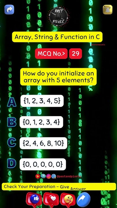 Array Strings & Functions MCQs 29/30 #pastandpixels #clanguage #upboardclass10 #upboard - YouTube