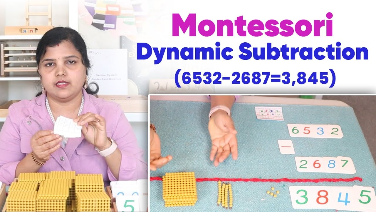 Montessori Dynamic Subtraction Golden Beads #montessorimath # ...
