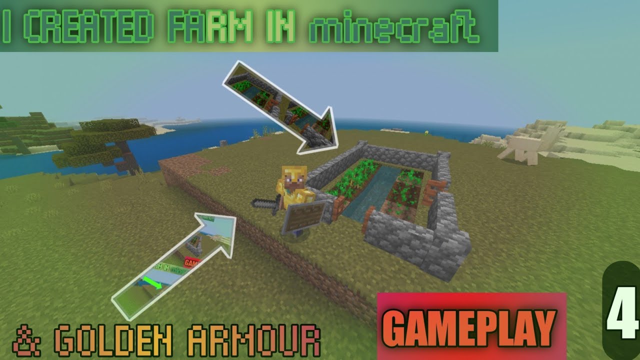 I CREATED FARM IN minecraft GAMEPLAY 4 & GOLDEN ARMOUR - YouTube