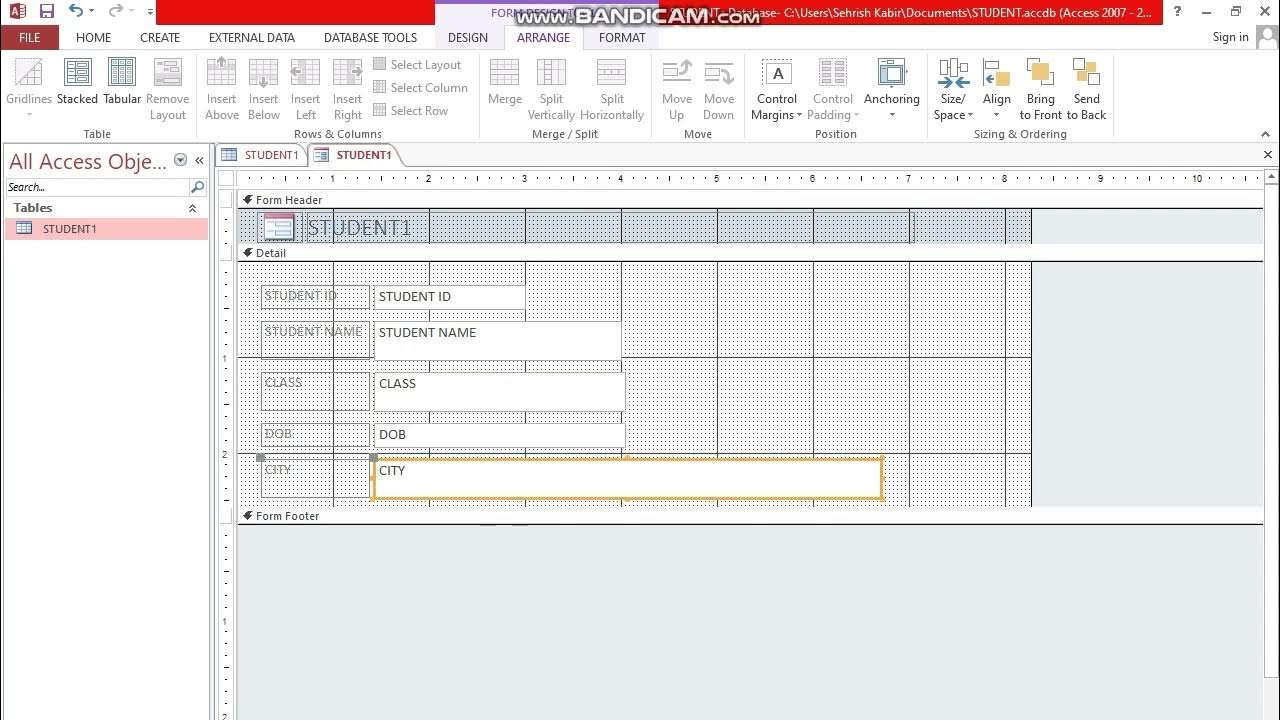 CREATE FORM WITH SIMPLE TABLE USING MS ACCESS - YouTube