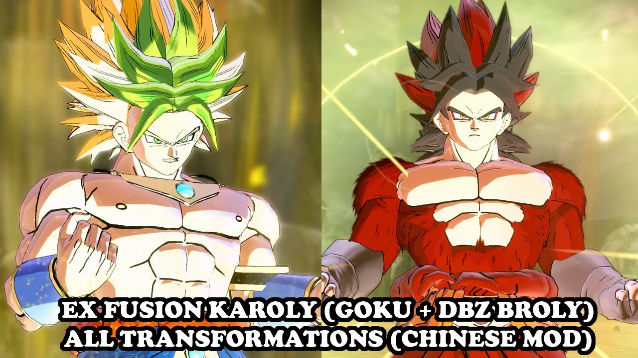 EX Fusion Karoly (Goku + Broly) All Transformations [SSJ-3-4-SSG-SSB ...
