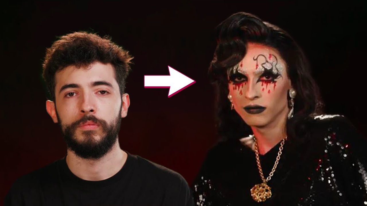 FIRST TIME IN DRAG TRANSFORMATION MAKEOVER | Halloween Edition - YouTube