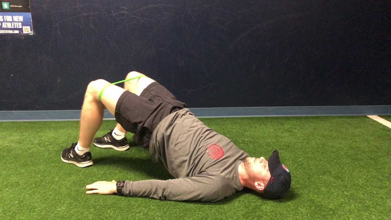 Mini Band DL ISO Hip Bridge - YouTube