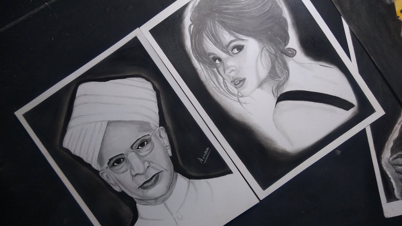 How to draw black background with pencil | Artistic aman - YouTube