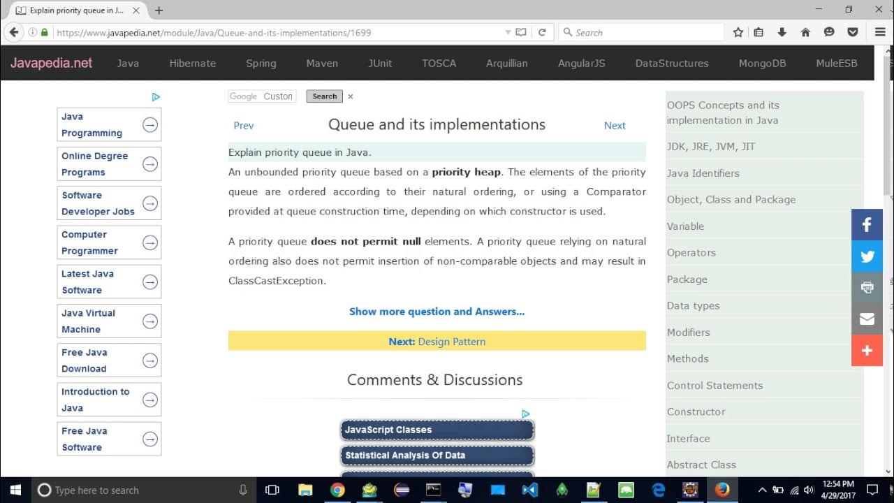 Explain priority queue in Java. | javapedia.net - YouTube