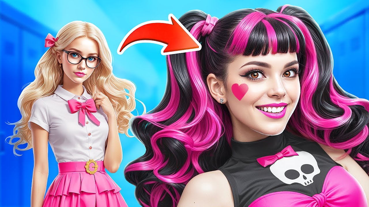 Extreme Makeover from Nerd Barbie to Slay Monster High! - YouTube