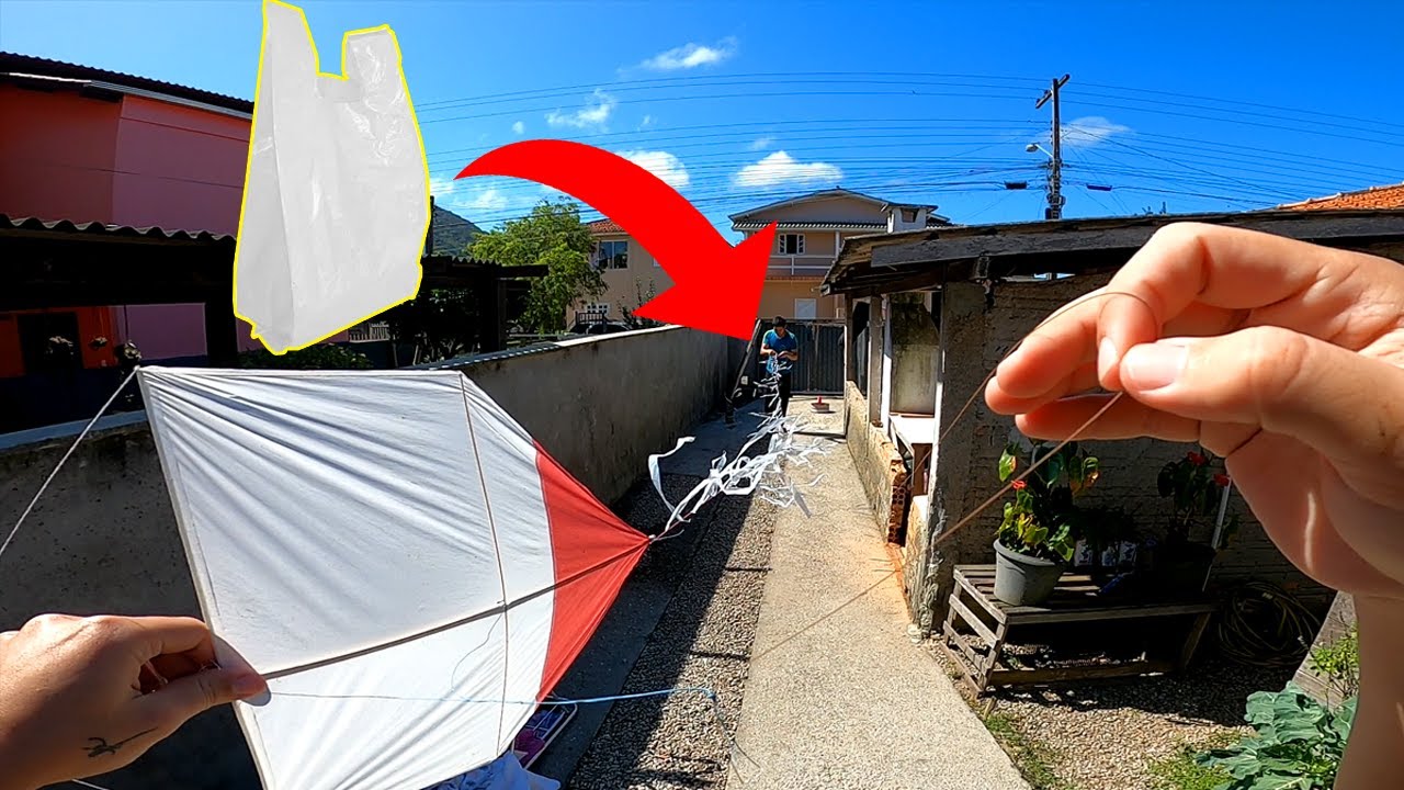 Rabiola de pipa com sacolinha de mercado - YouTube