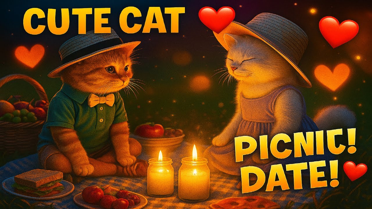 Cute Cat Couple’s Picnic Date & Lakeside Sunset Romance 😻🌅 - YouTube