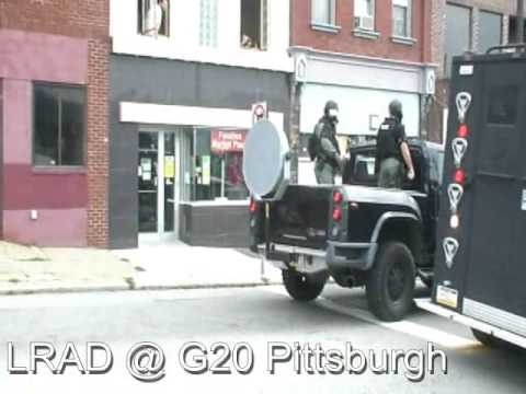 LRAD Pittsburgh G20 Protest - YouTube