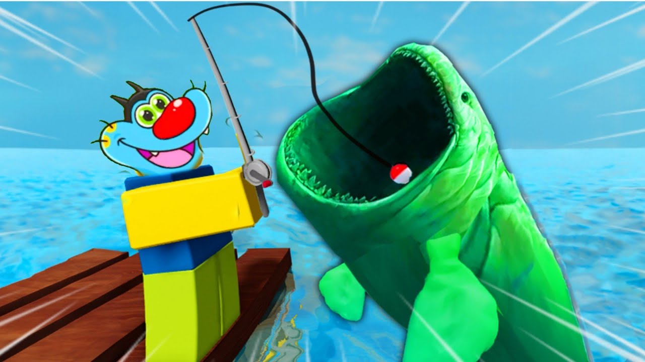 Oggy became fisherman to catch big bloop Fish Monster In Roblox Go ...