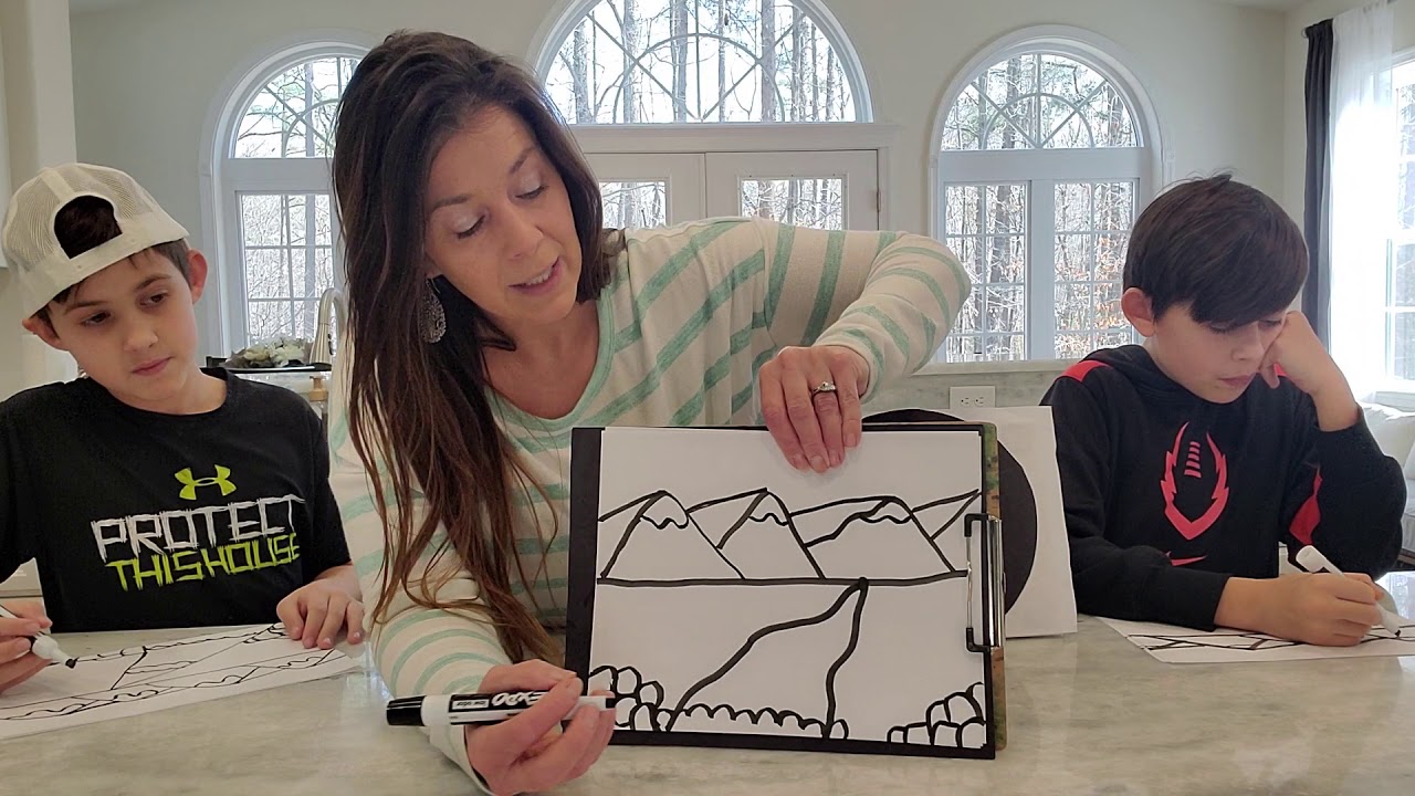 O = One Point Perspective Mountain Scene - YouTube