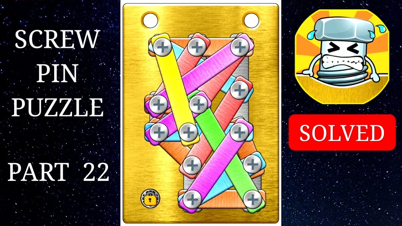 SCREW PIN PUZZLE LEVEL 22, (SUB LEVEL 2/2) SOLVED (ANSWERS) - YouTube