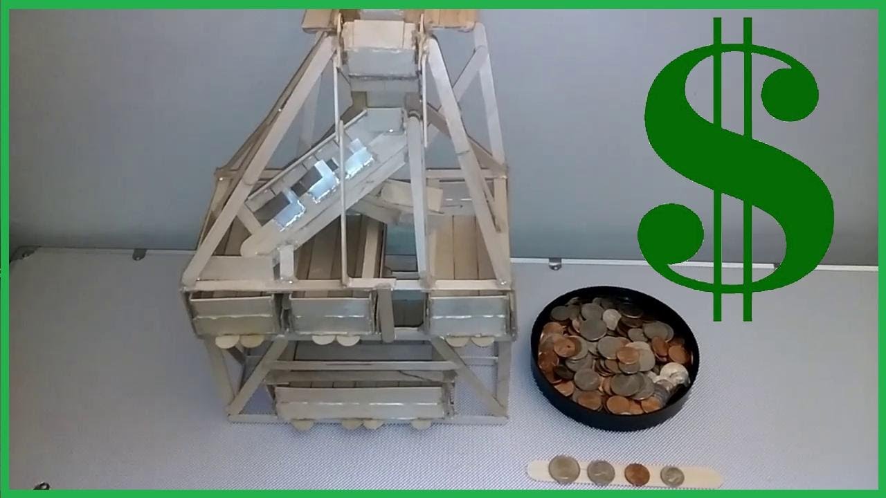 Coin Bank ( popsicle sticks ) - YouTube