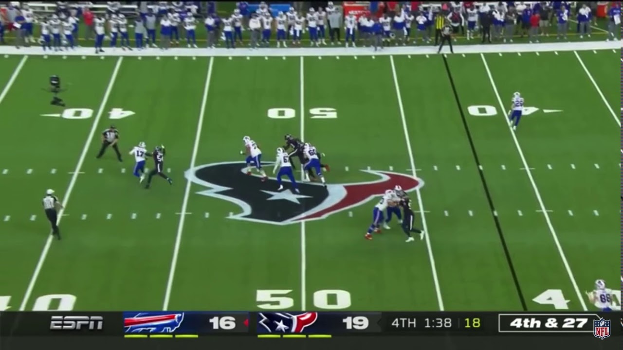 Josh Allen Gets Sacked On 4th and 27 - YouTube