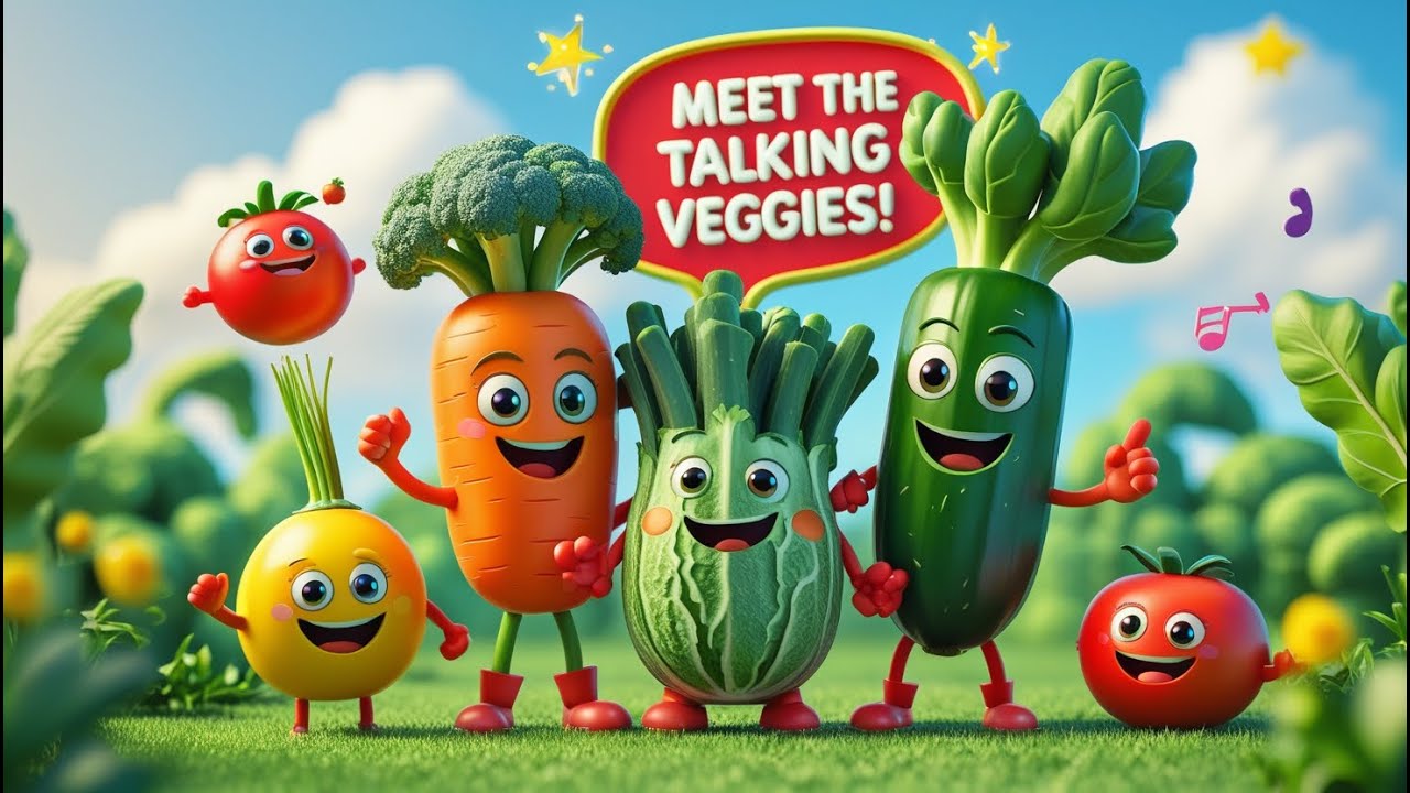 Meet the Talking Veggies! @KiddyJolly Fun & Educational Kids Song ...