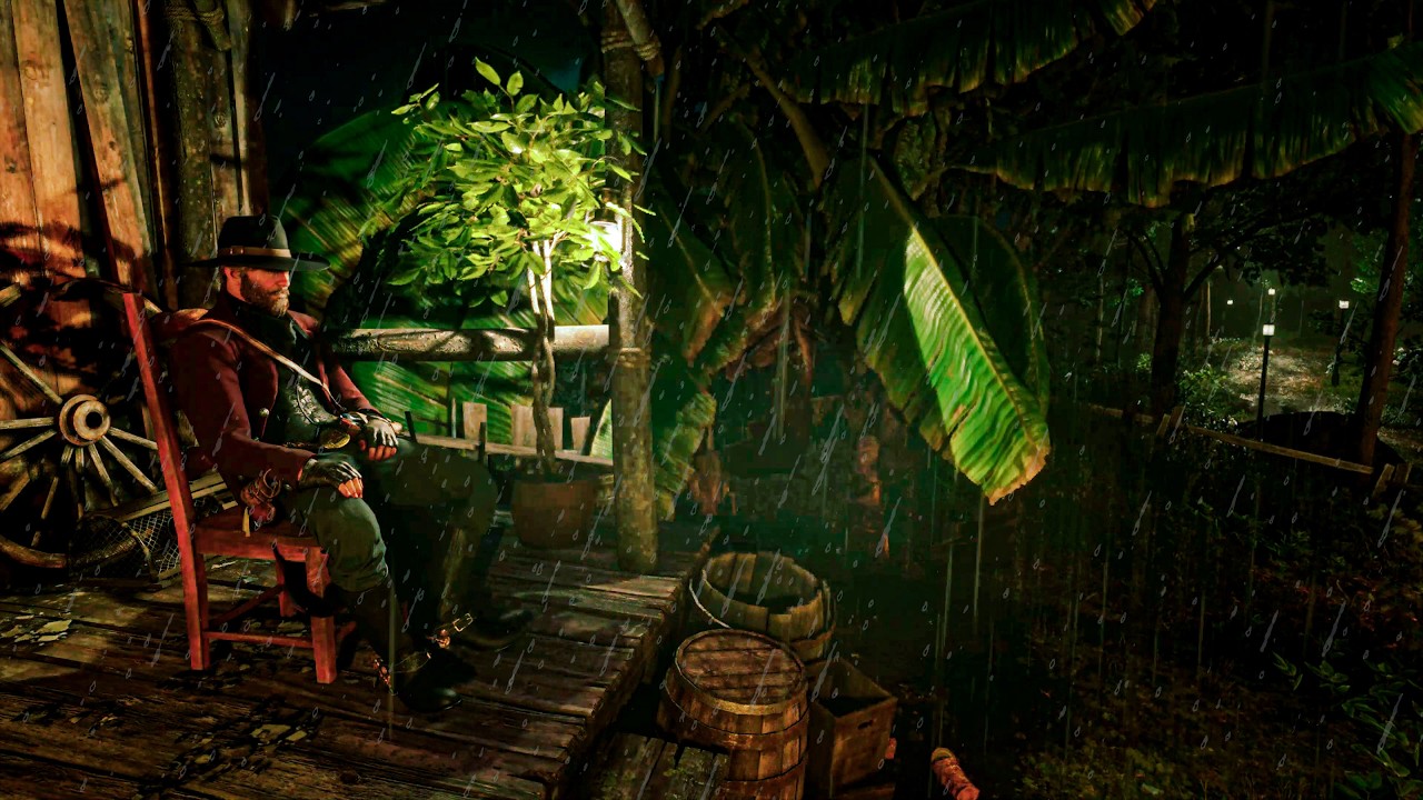 Arthur Shelters in a Wooden Cabin, Watching the Storm Rage | RDR2 ASMR ...