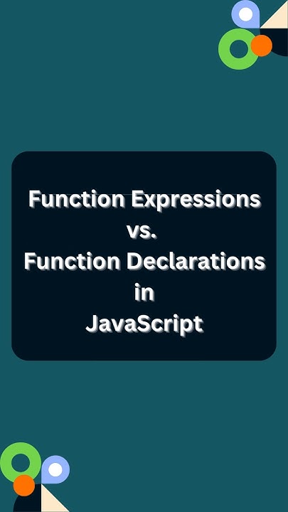 Function Declaration Vs Function Expression In Javascript Explained # 