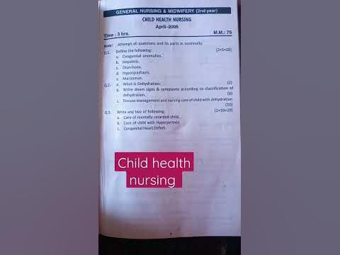 child health/child health nursing GNM 2nd year questionpaper - YouTube