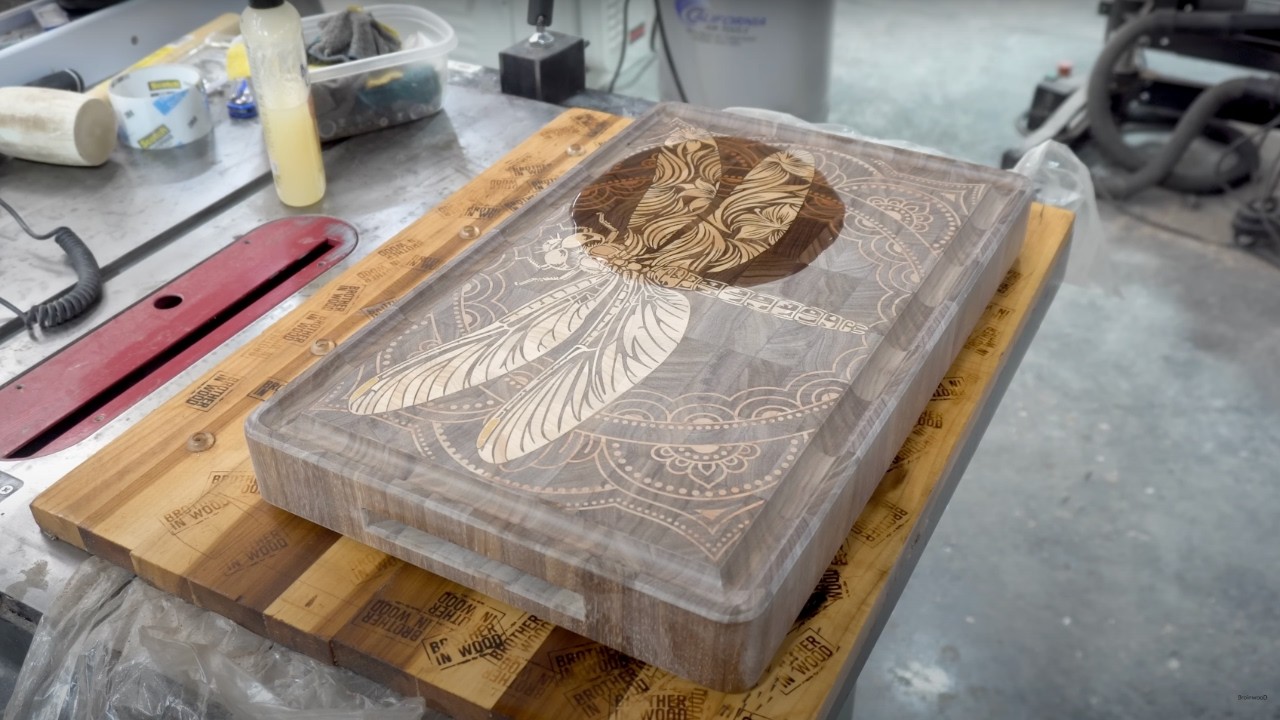I Made Dragonfly Cutting Boards with CNC Inlay. BroinwooD - YouTube