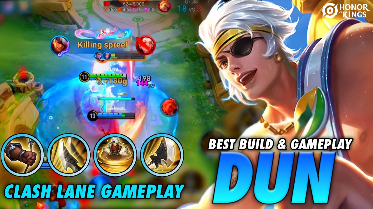 BEST BUILD AND GAMEPLAY DUN | CLASH LANE | HONOR OF KINGS - YouTube
