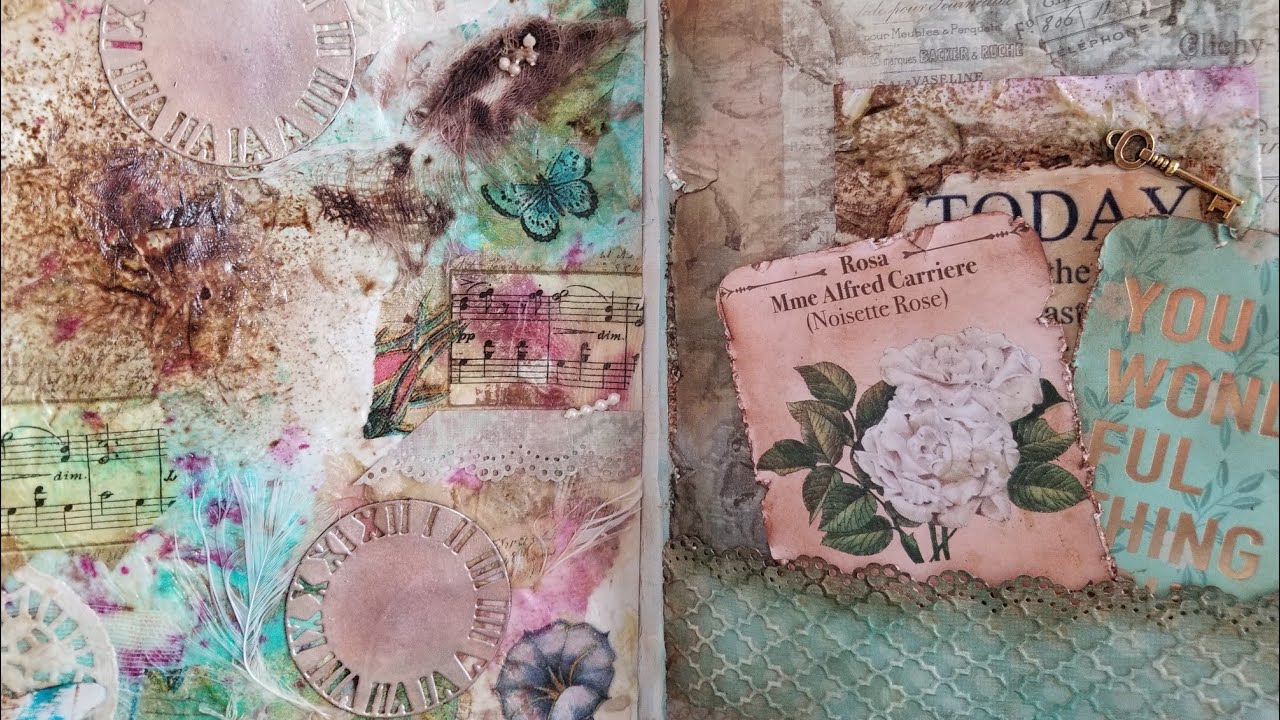 Altered Dollar Tree Composition Book. Vintage meets Shabby Chic. Part ...