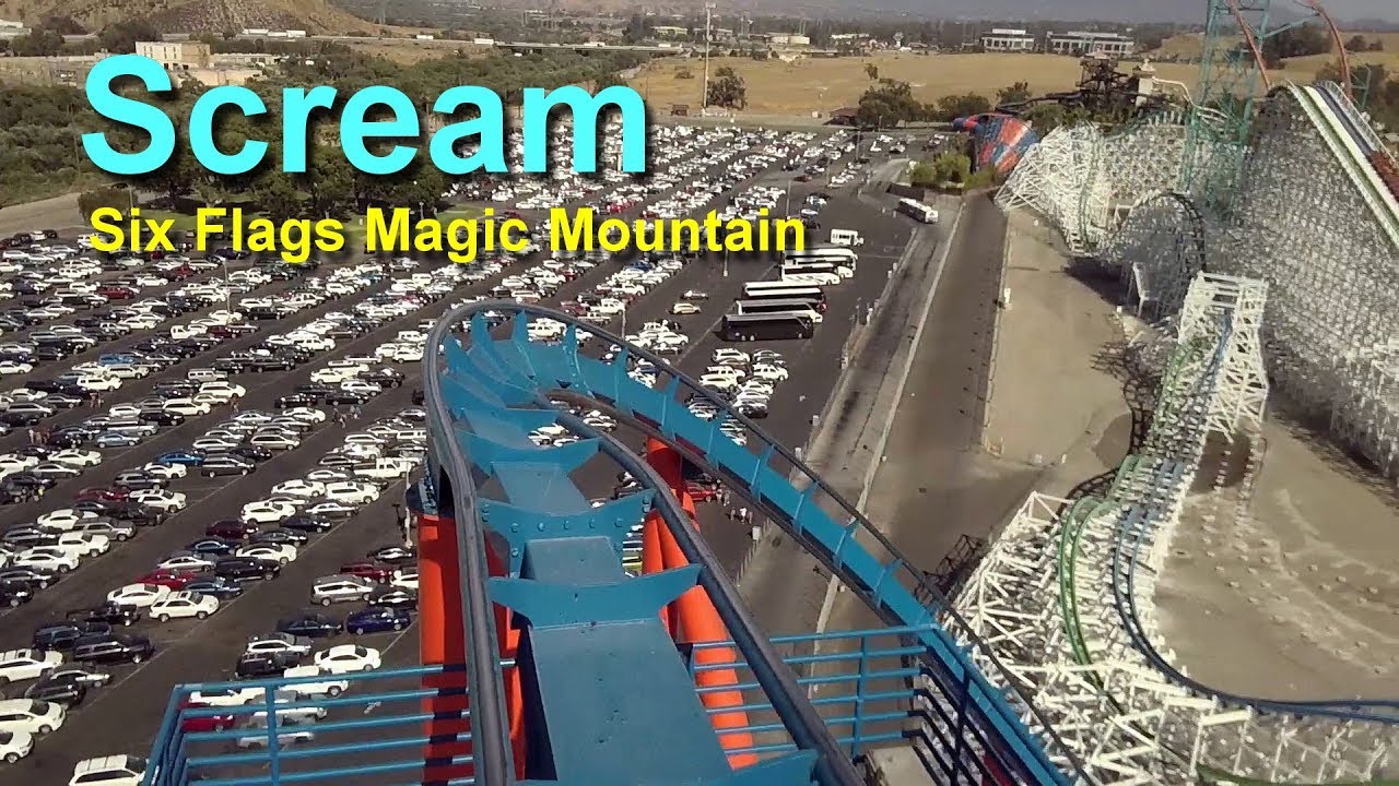 Scream Roller Coaster On Ride POV Six Flags Magic Mountain - YouTube