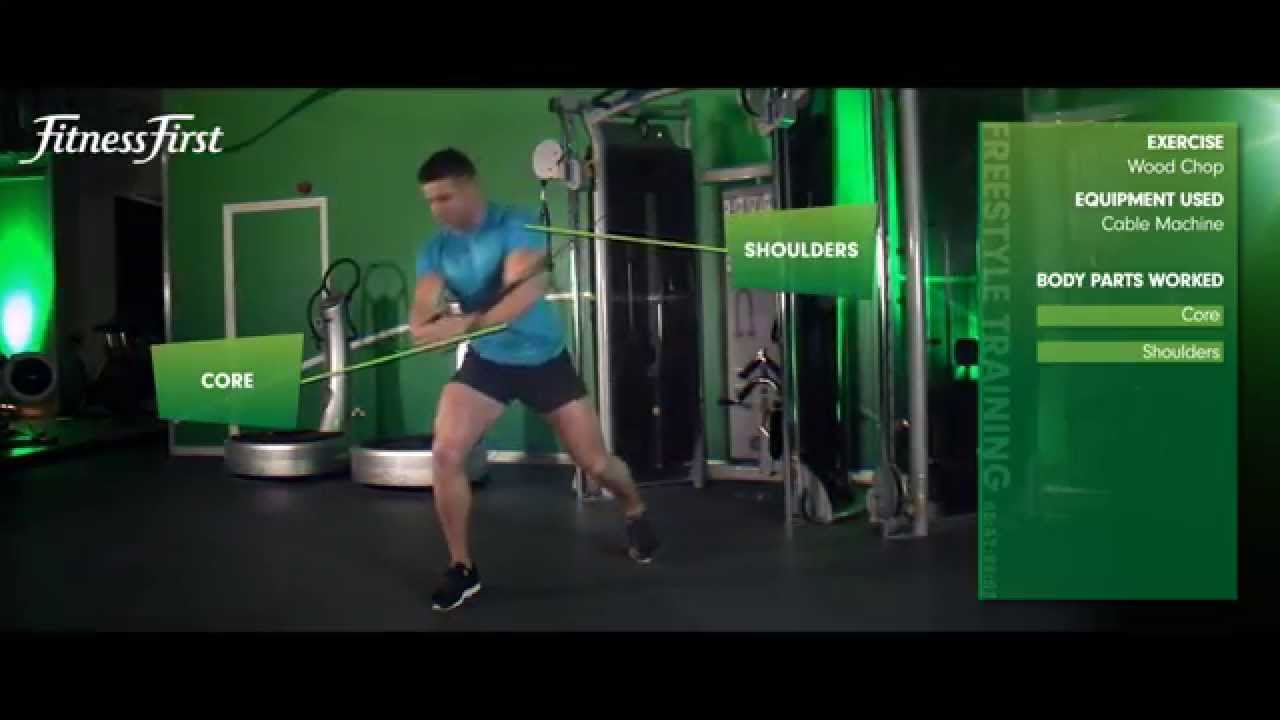 Fitness First Freestyle exercise - Wood Chop - Cable Machine - YouTube