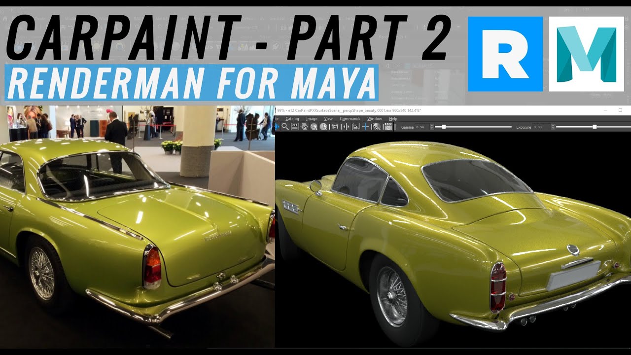 Carpaint material - LAMA - Renderman for Maya - Part2 - YouTube