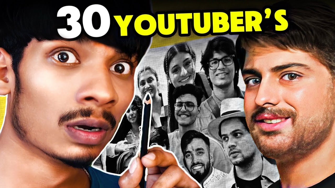 I MADE 30+ YOUTUBERS in ONE SHEET 🤑 FIRST TIME | HARDIK SONI ART & VLOGS - YouTube