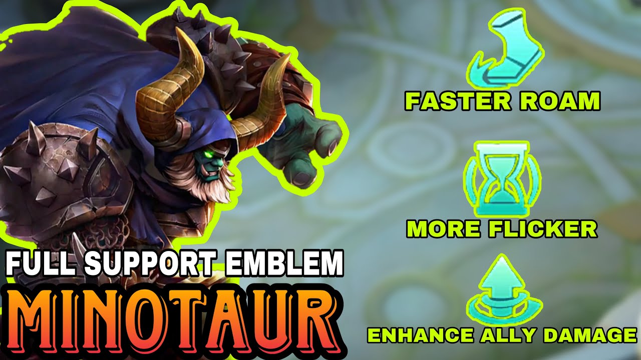 NEW FULL SUPPORT EMBLEM ON MINOTAUR 🔥🔥(is it good?) MINOTAUR BEST BUILD ...