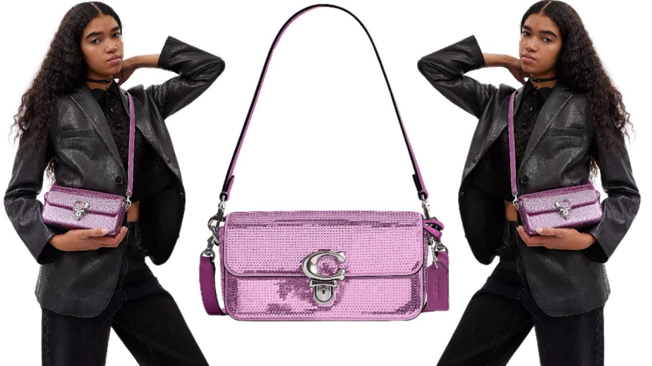 Coach Studio Baguette Bag With Sequins. - YouTube