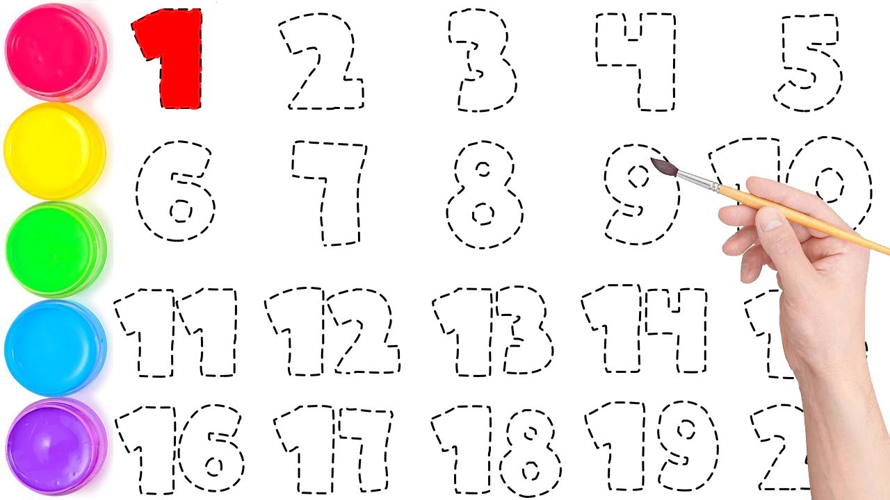 123 for Kids // Let's Learn How to Draw Numbers 1 to 20 Easy Step by ...