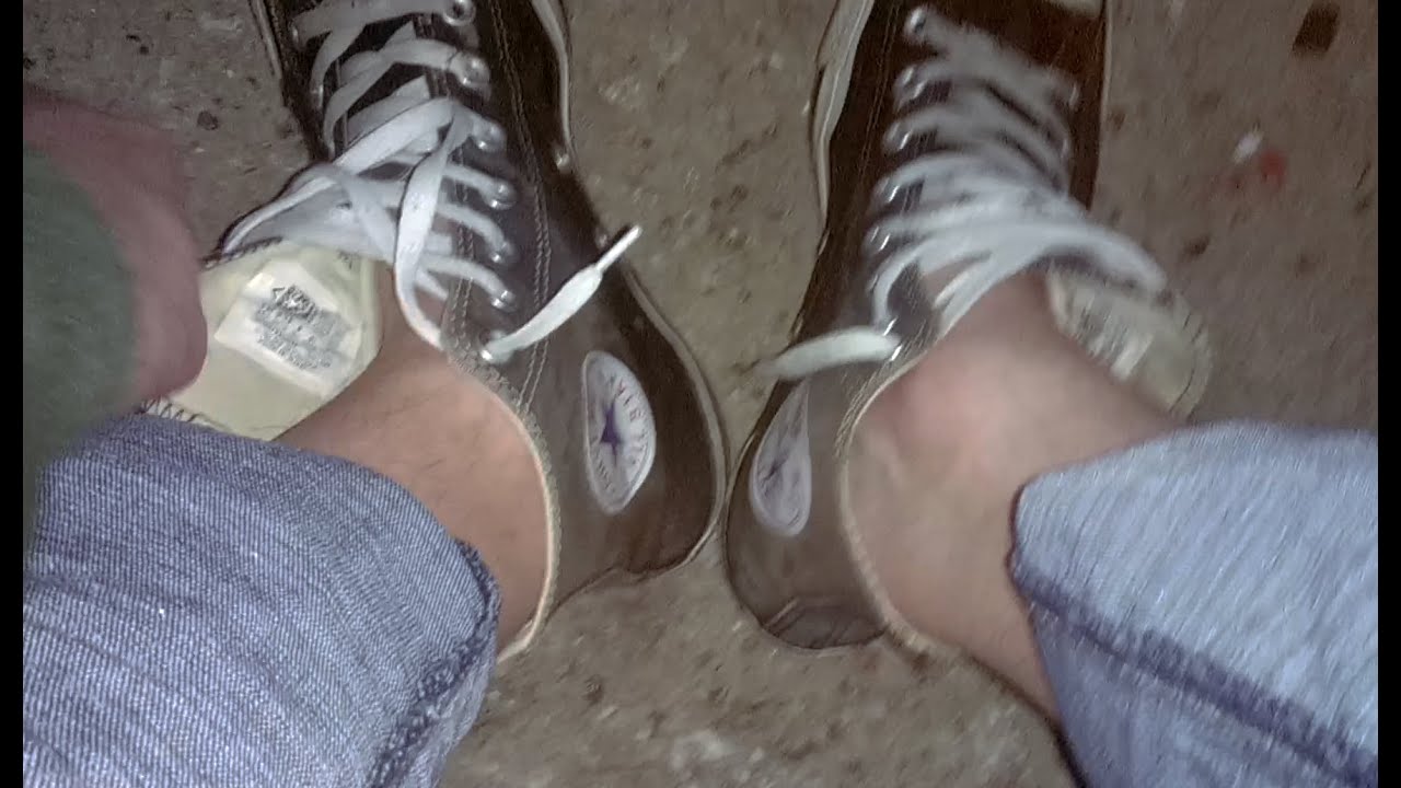 Trashed Converse All Stars soaked in heavy rain and ponds - YouTube