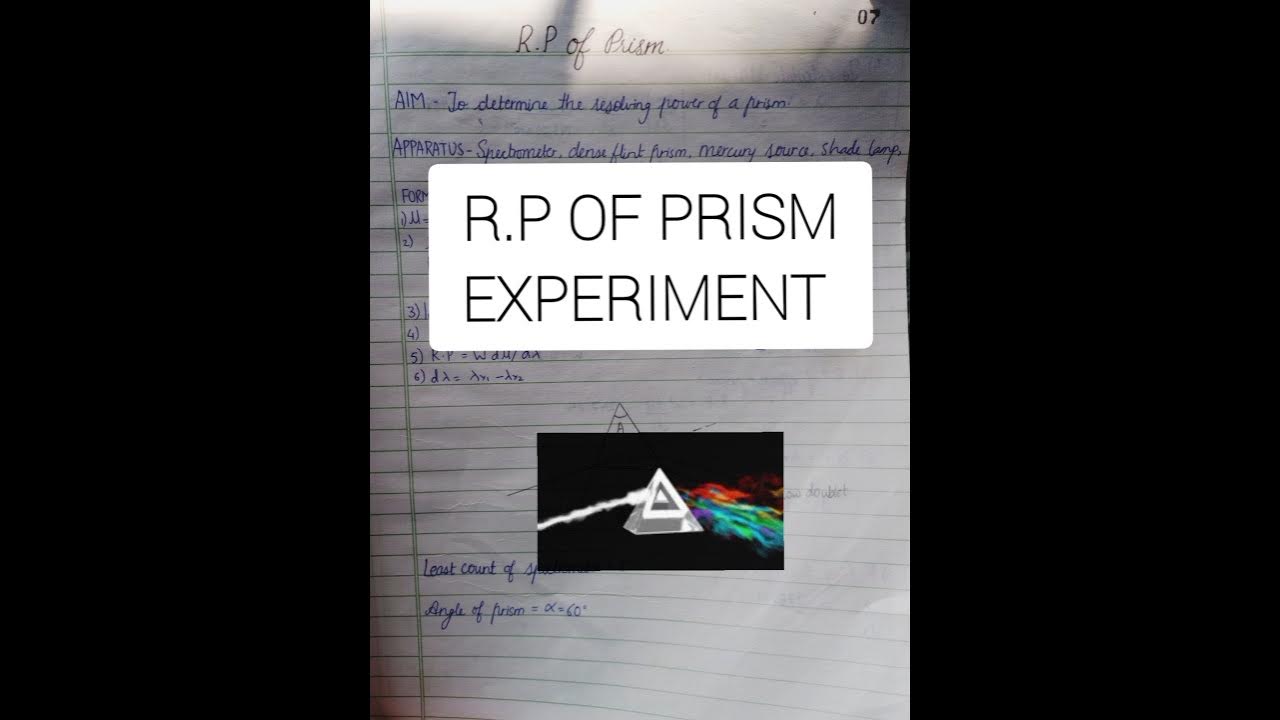 Resolving power of prism practical - YouTube
