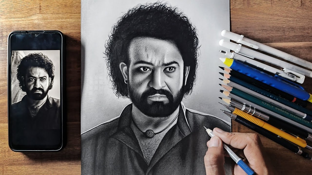 Devara Movie Drawing - Jr NTR | Time-lapse - YouTube