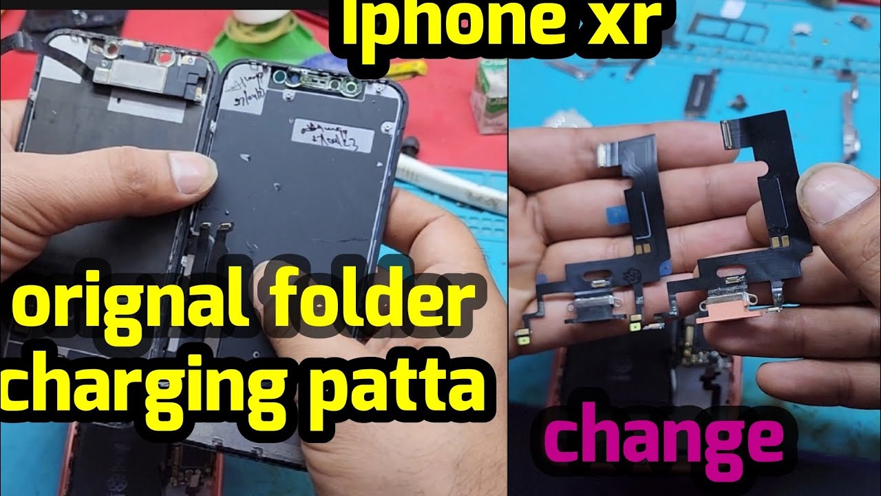 Iphone XR orignal folder & charging patta change - YouTube