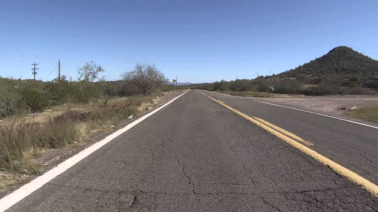Driving along Arizona State Route 86 Highway lined with Dead People ...