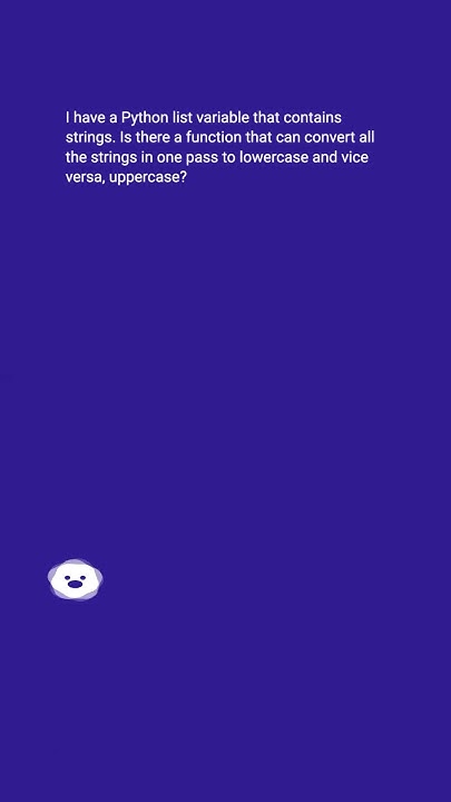 Convert a list with strings all to lowercase or uppercase #shorts - YouTube