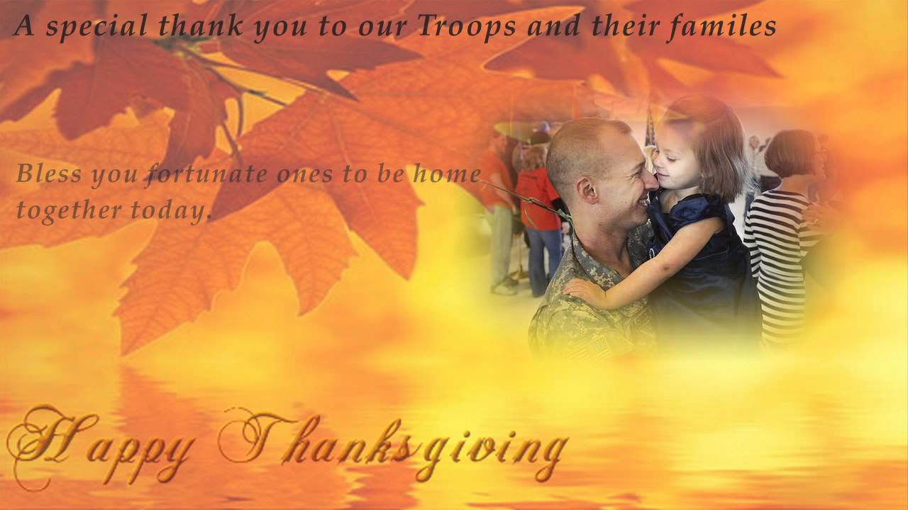 A Thanksgiving Day "THANK YOU" to our Troops and Families - YouTube