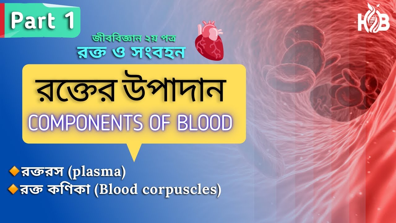 ১.অধ্যায় ৪: রক্তের উপাদান (components of blood) [HSC,Biology 2nd ...