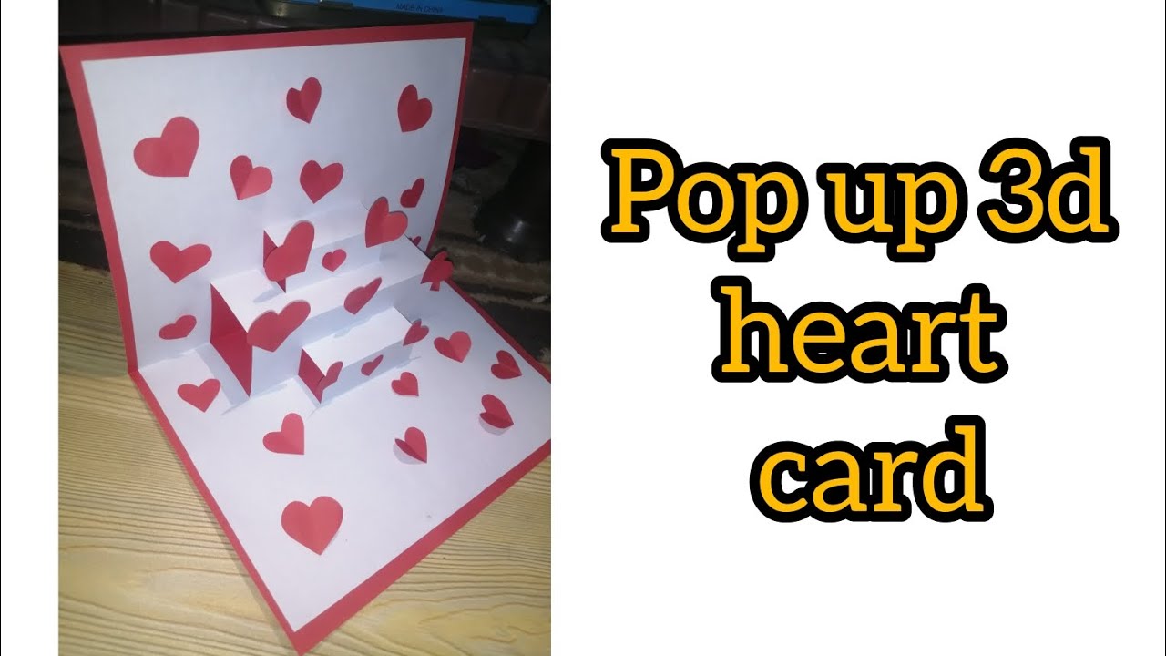 how to make a pop-up 3d heart card(@khan_crafts) - YouTube