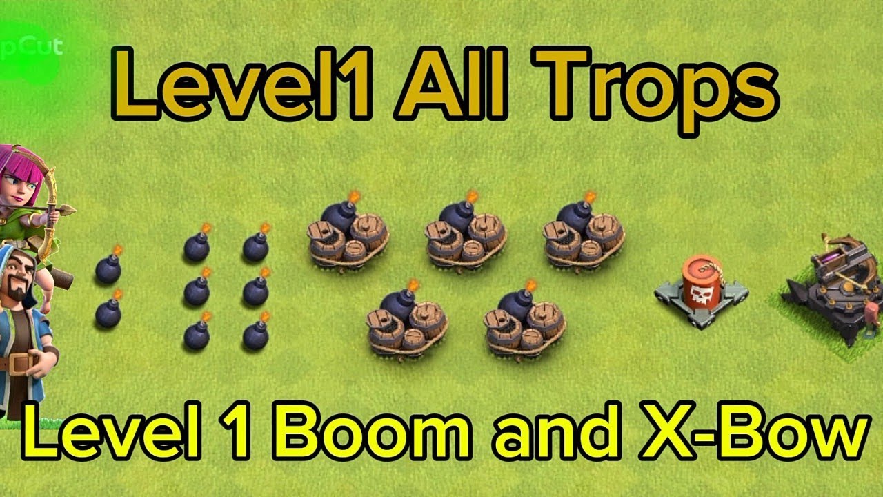 Level 1 All Trops VS Level 1 Boom and X-Bow - YouTube