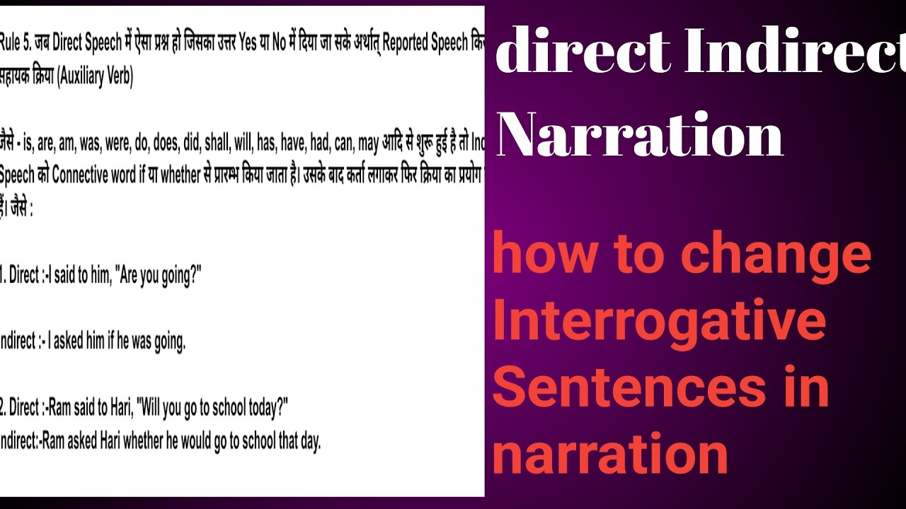 #direct Indirect Narration #How to change Interrogative Sentence in ...